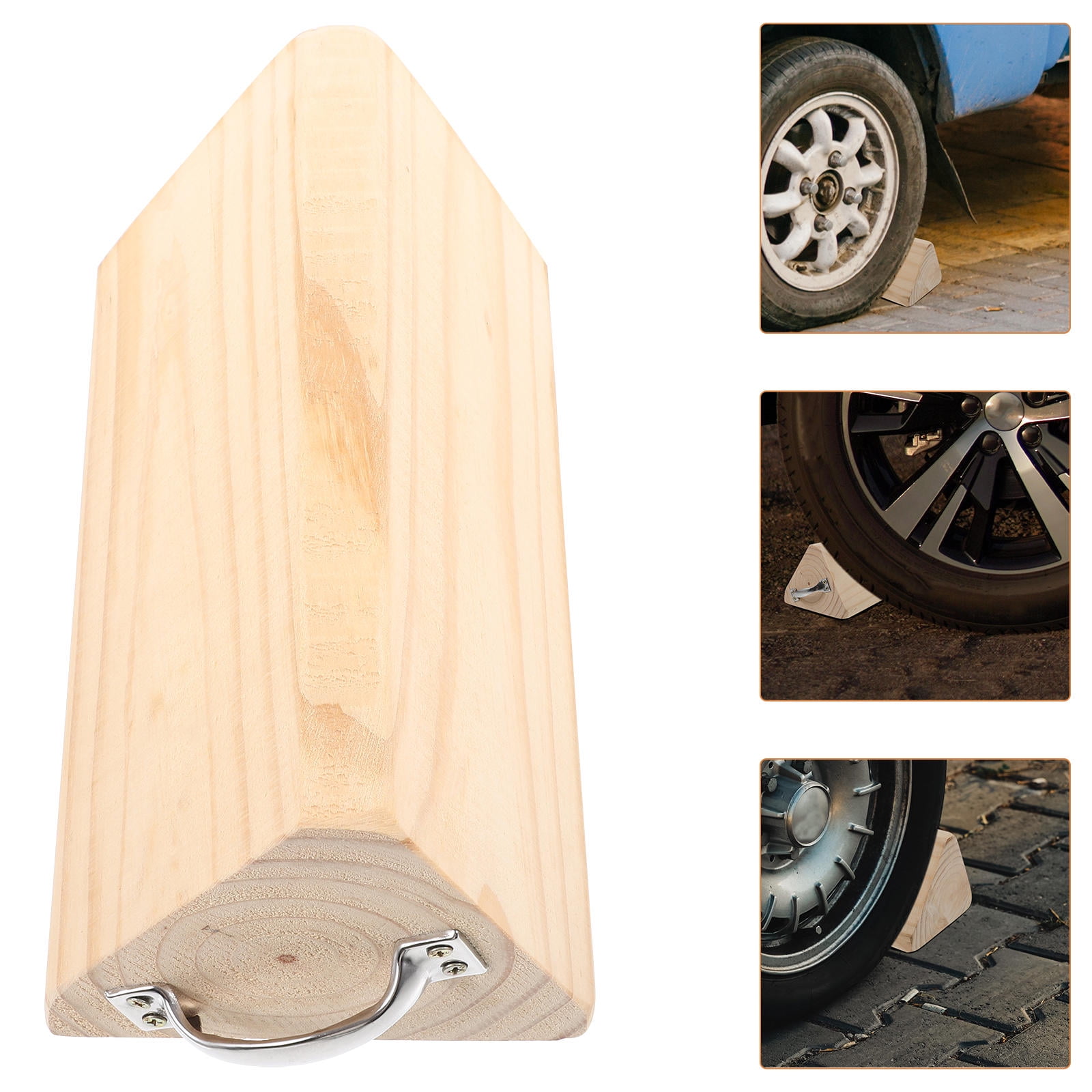 UPGRATOR 1Set Wood Wheel Chocks For Trucks Light Yellow Triangular For ...