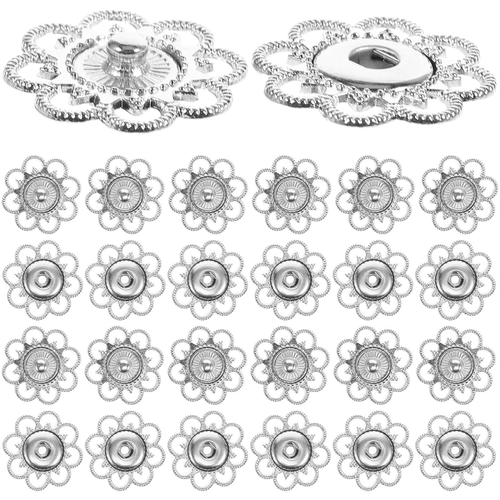 DEEPCRAFF Button Fastener Clothing Buttons Durable Snap Fastener Silver ...