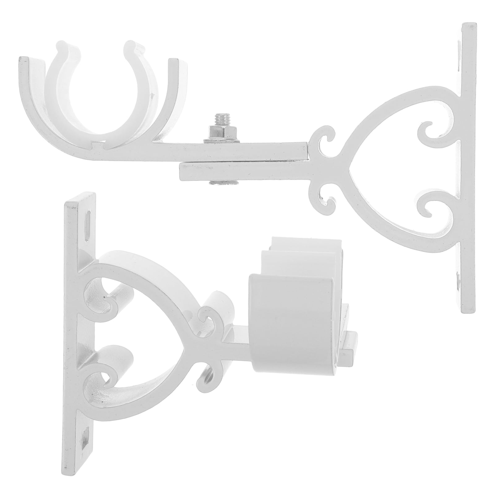 UPGRATOR 2Pcs Curtain Rod Brackets Double Curtain Bracket Wall Mounting ...