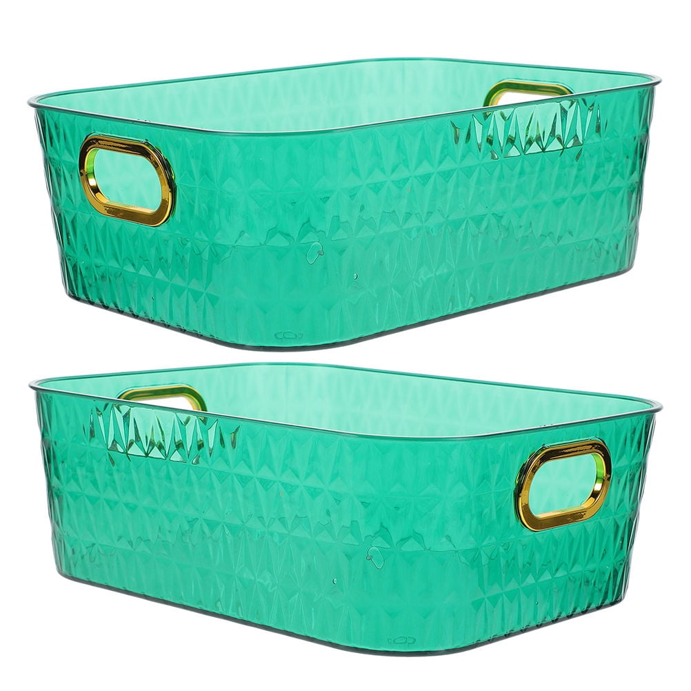 UPGRATOR Set of 2 Green Plastic Rectangular Storage Holders for ...