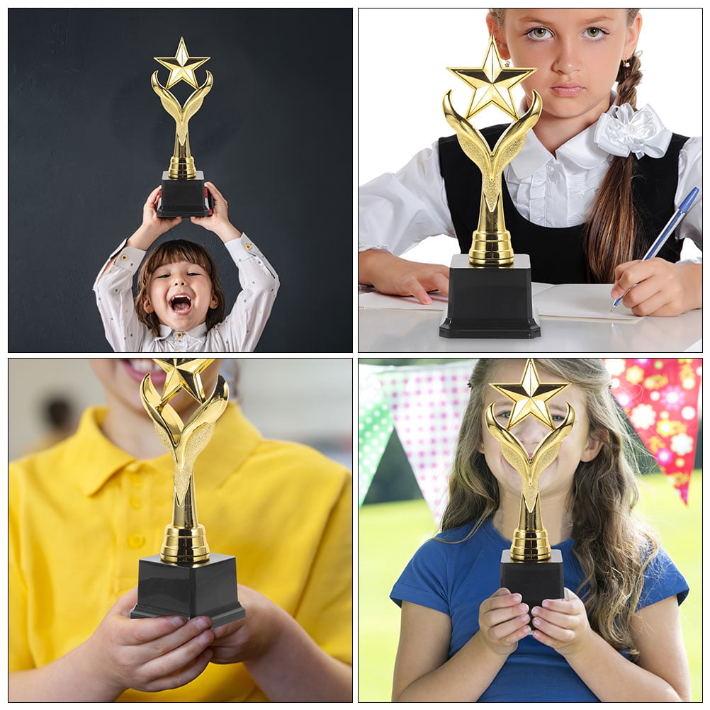 UPGRATOR 2Pcs Small Trophies in Golden Color for Kids Birthday ...