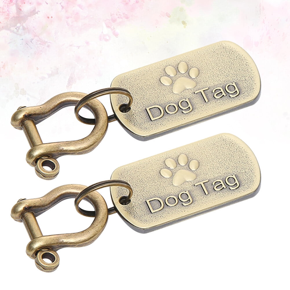 UPGRATOR 2-Pack Stainless Steel Oval Dog ID Tags in Bronze Color for ...