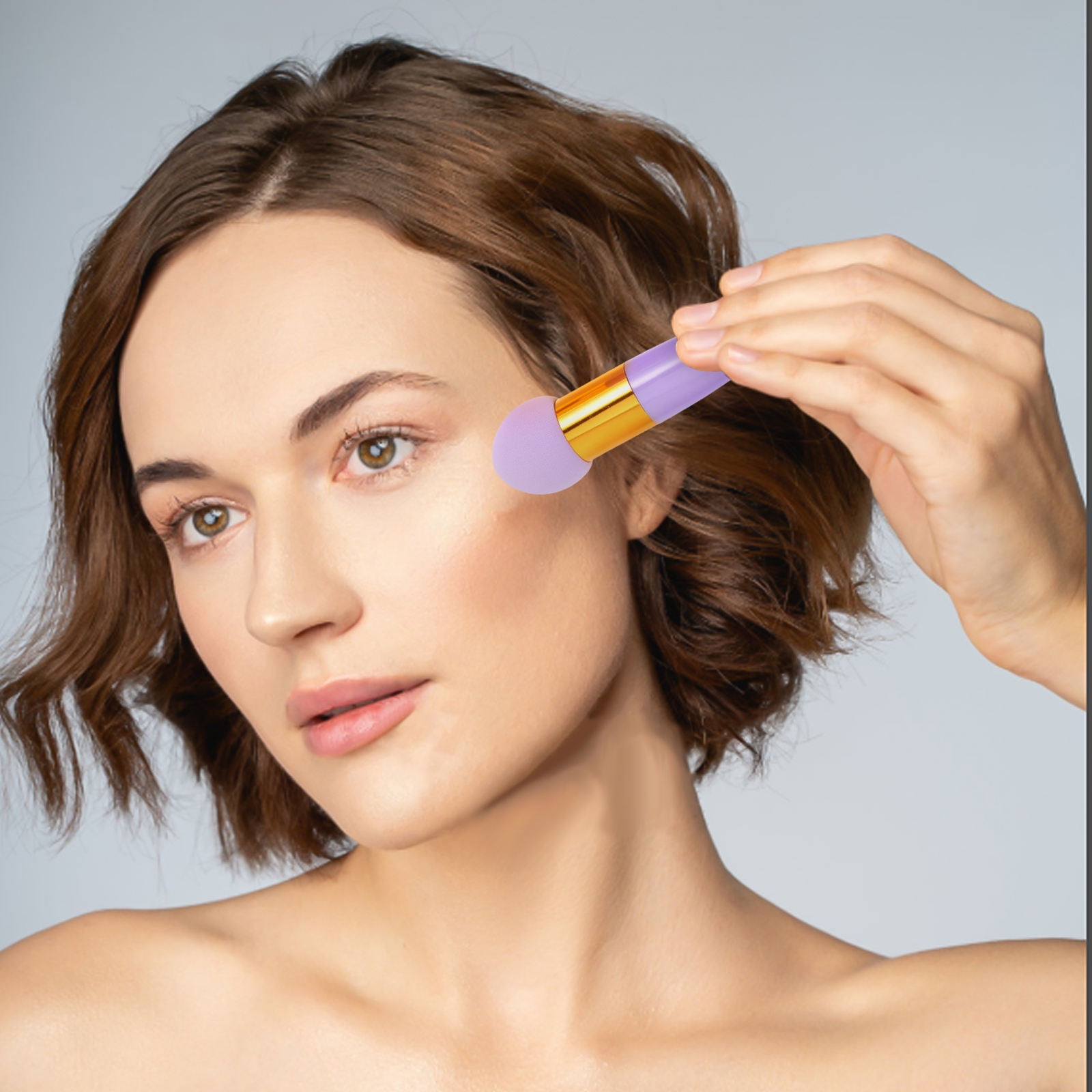 UPGRATOR 3Pcs Makeup Sponge With Handle For On The Go Touch Ups Purple ...