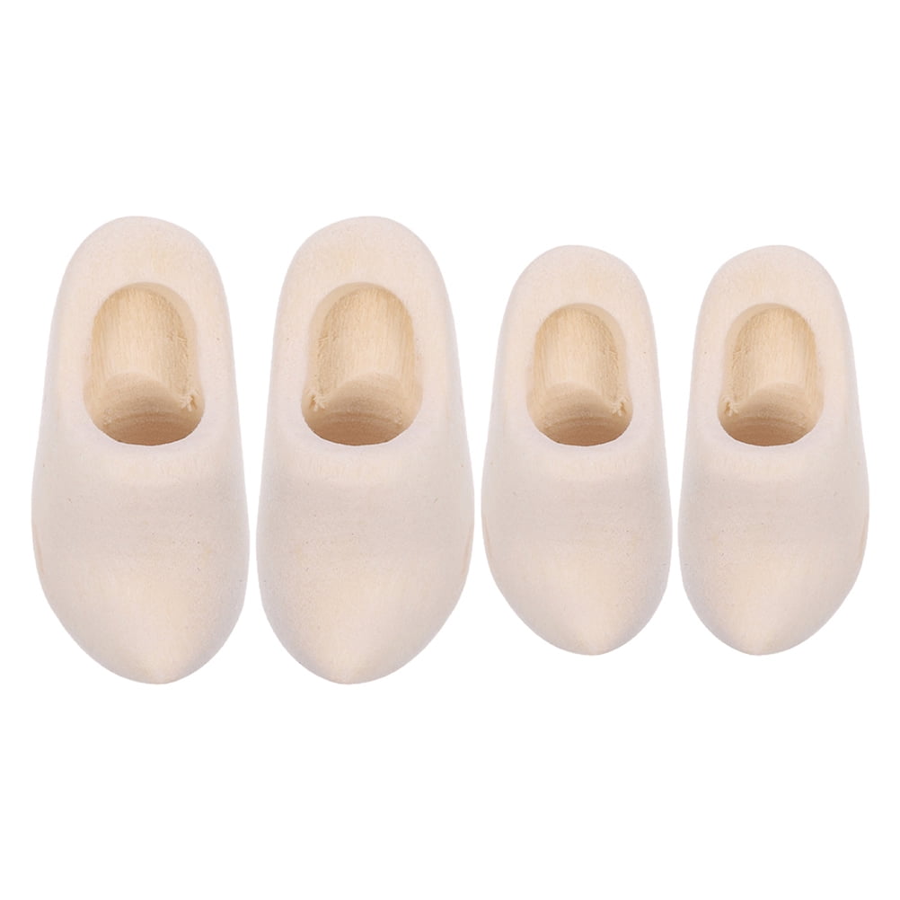 UPGRATOR 4 Pairs Wooden Shoe Toy Clogs for Diy Decorations - Walmart.com