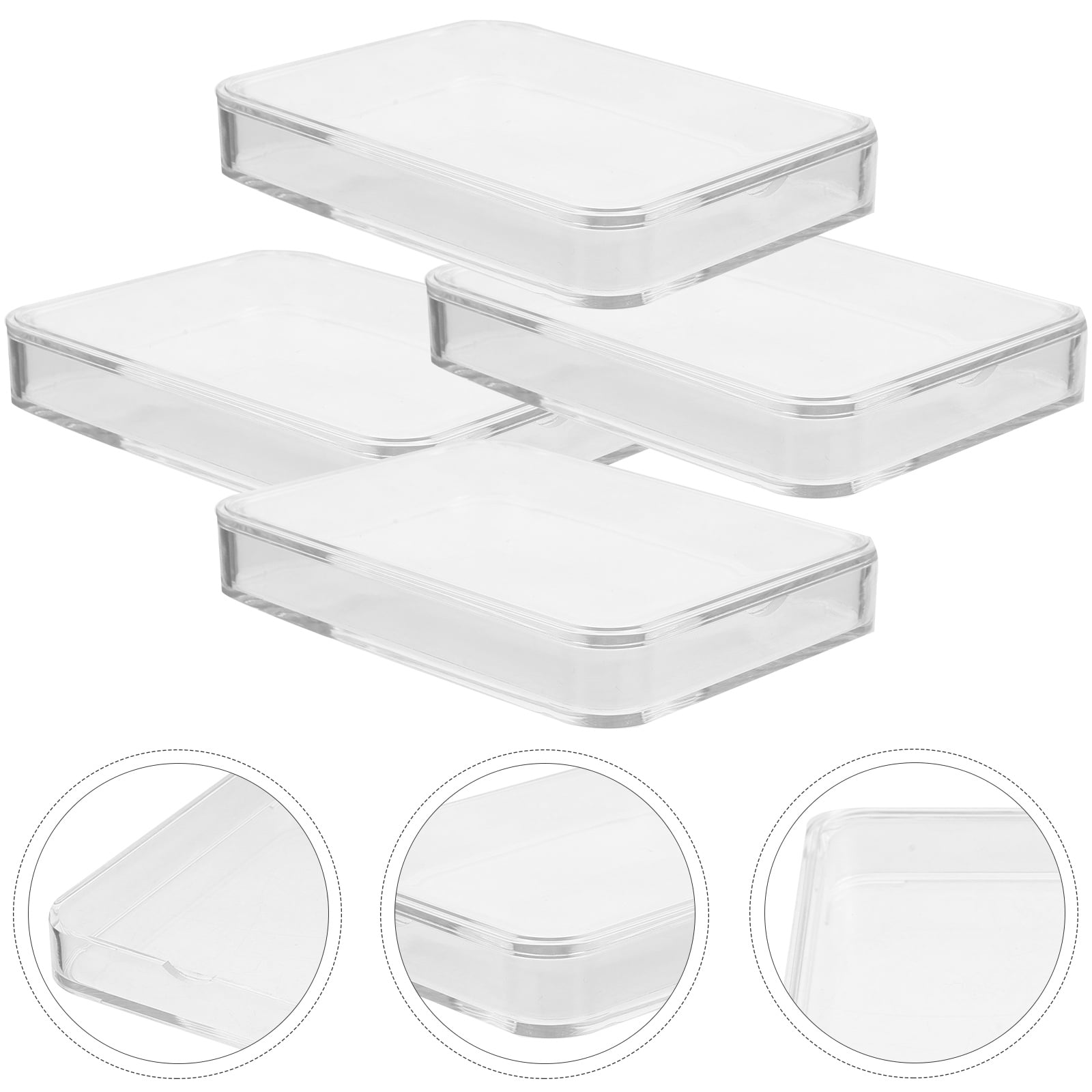 UPGRATOR 4-Piece Transparent Square Collector Boxes - Protective ...