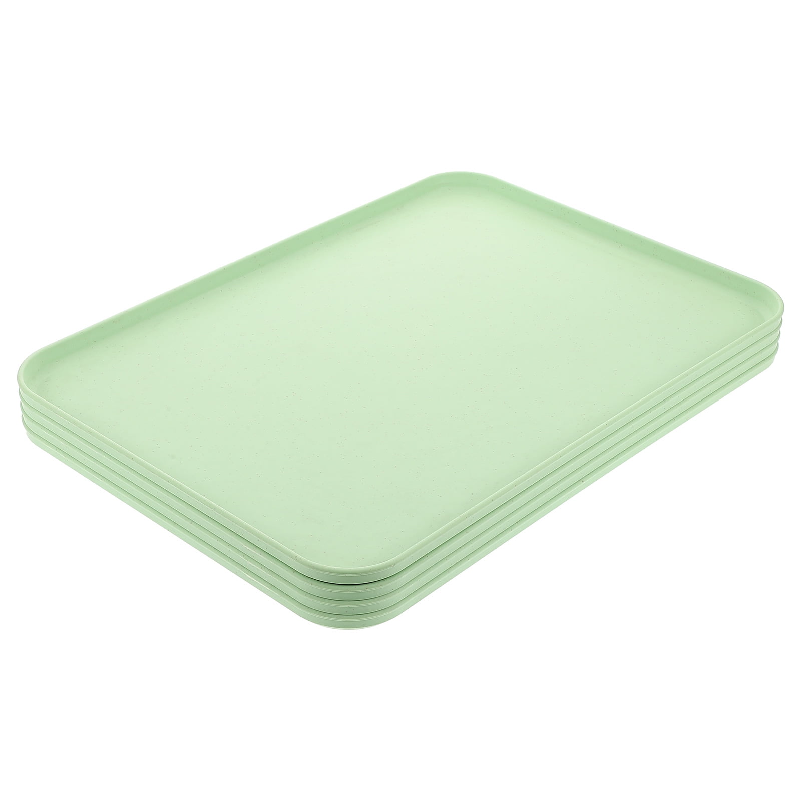 UPGRATOR 4Pcs Green Tray Rectangular Plastic Serving Tray For Home And ...