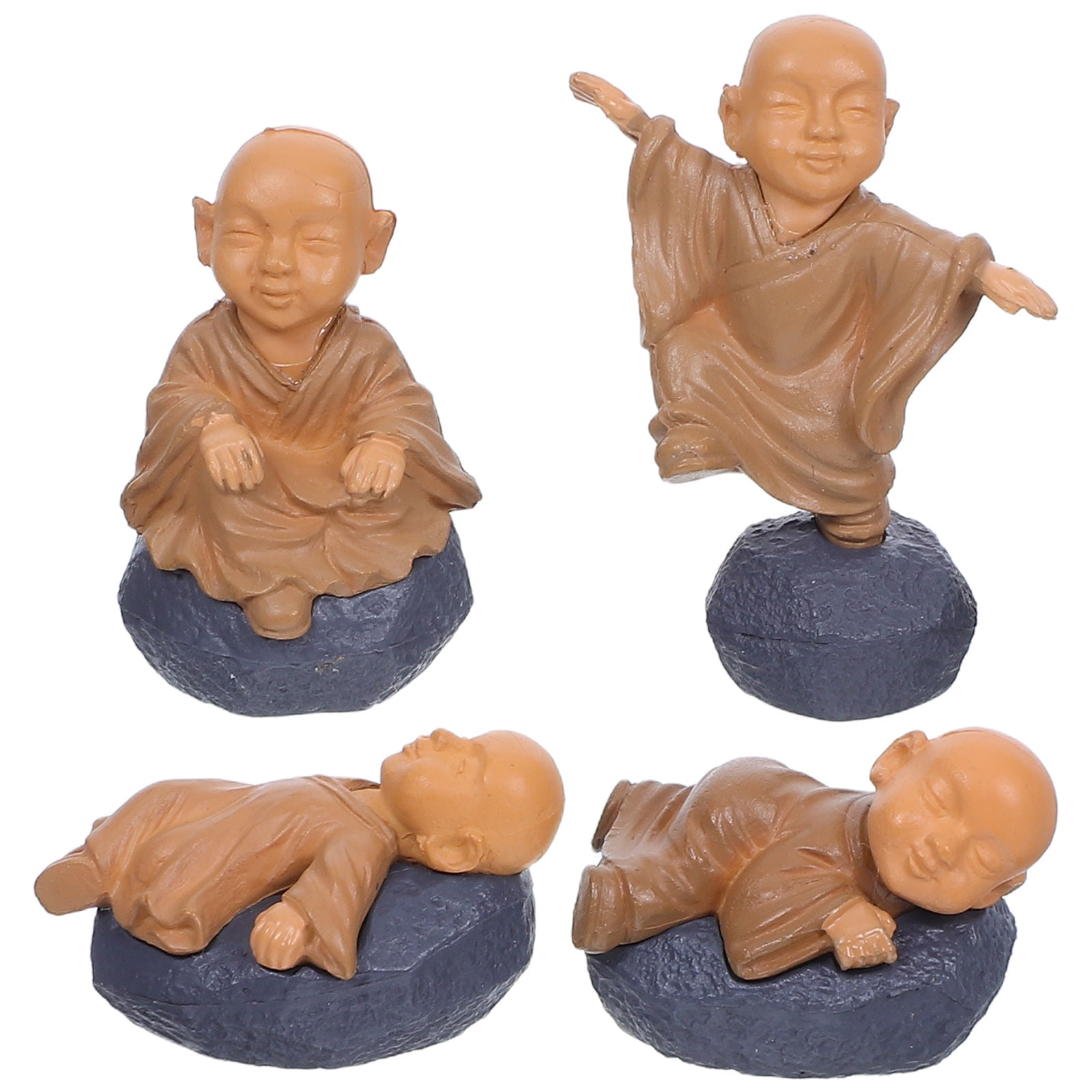 UPGRATOR 4Pcs Miniature Monk Figurines Simple and Elegant Tea Pet ...