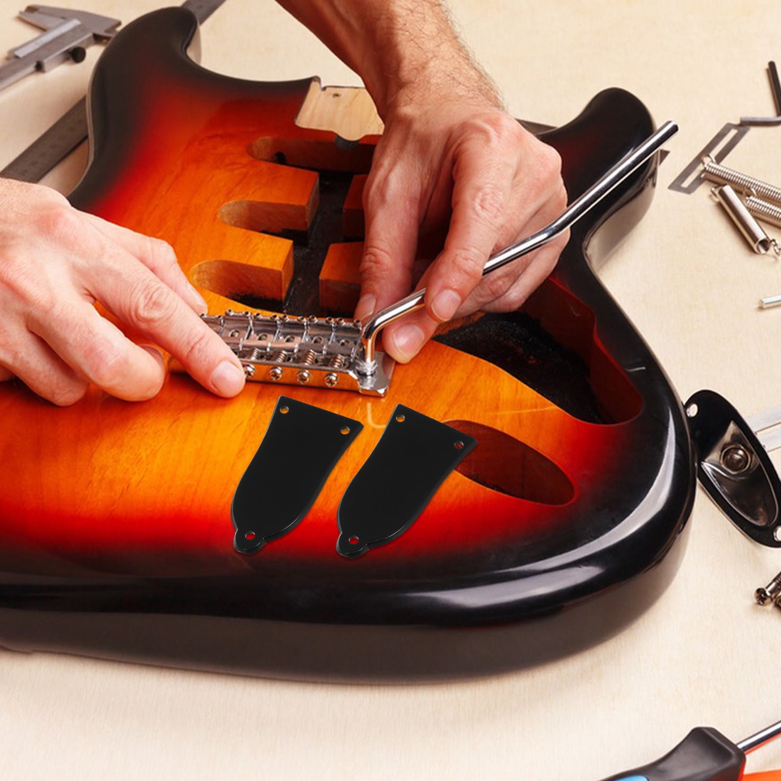 UPGRATOR 4Set Black ABS Truss Rod Cover Bell Design for Guitar Maintenance 1.8X0.9X0.1In ...