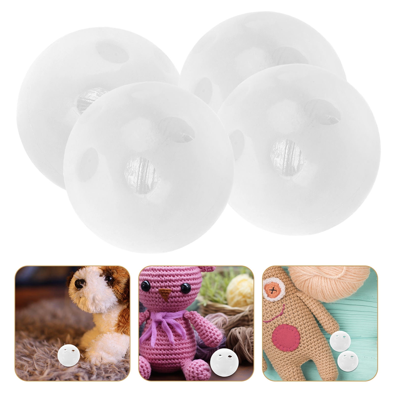 UPGRATOR 50Pcs Bell Balls Insert Bell for Dog Owners White Plastic ...