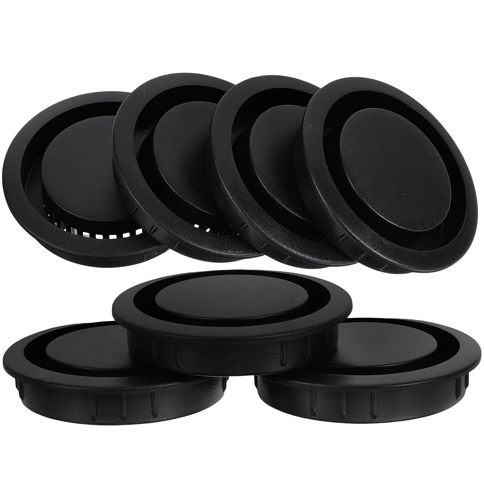UPGRATOR 6Pcs Black Plastic Vent Hole Covers For Cabinet Wardrobe Shoe ...