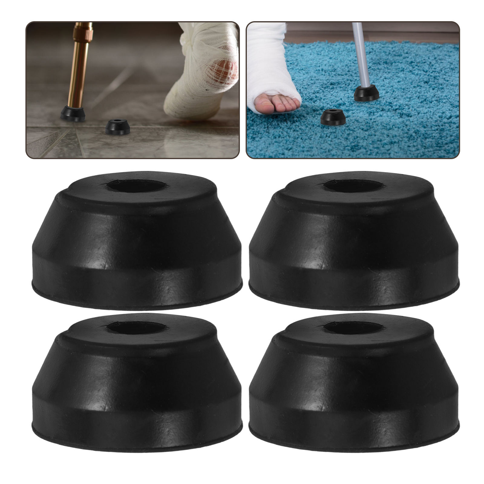 UPGRATOR 6Pcs Cane Foot Replacement Parts for Walking Stick Stability ...