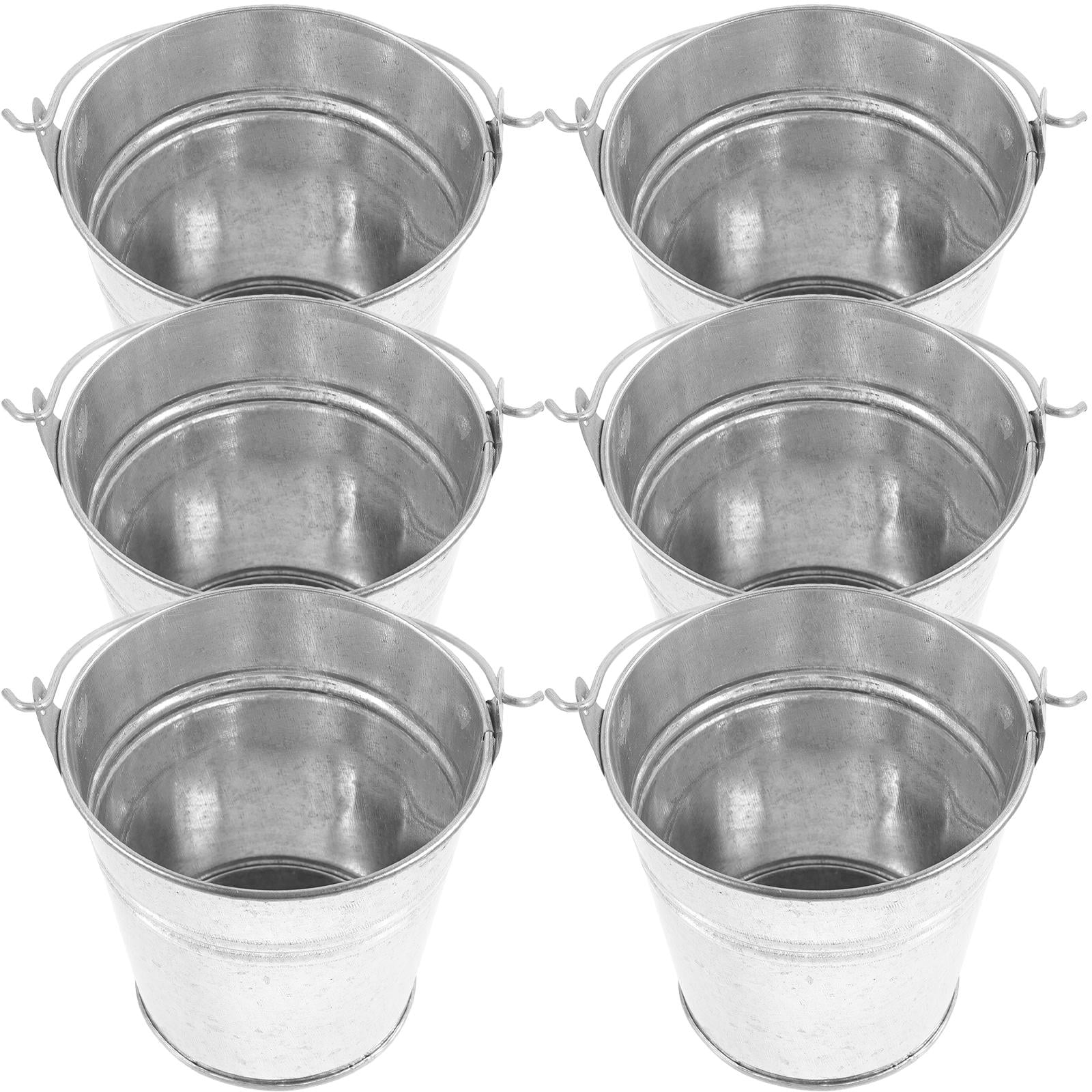 UPGRATOR 6Pcs Round Metal Bucket For Holiday Candy Storage 11.8x7.9x3 ...