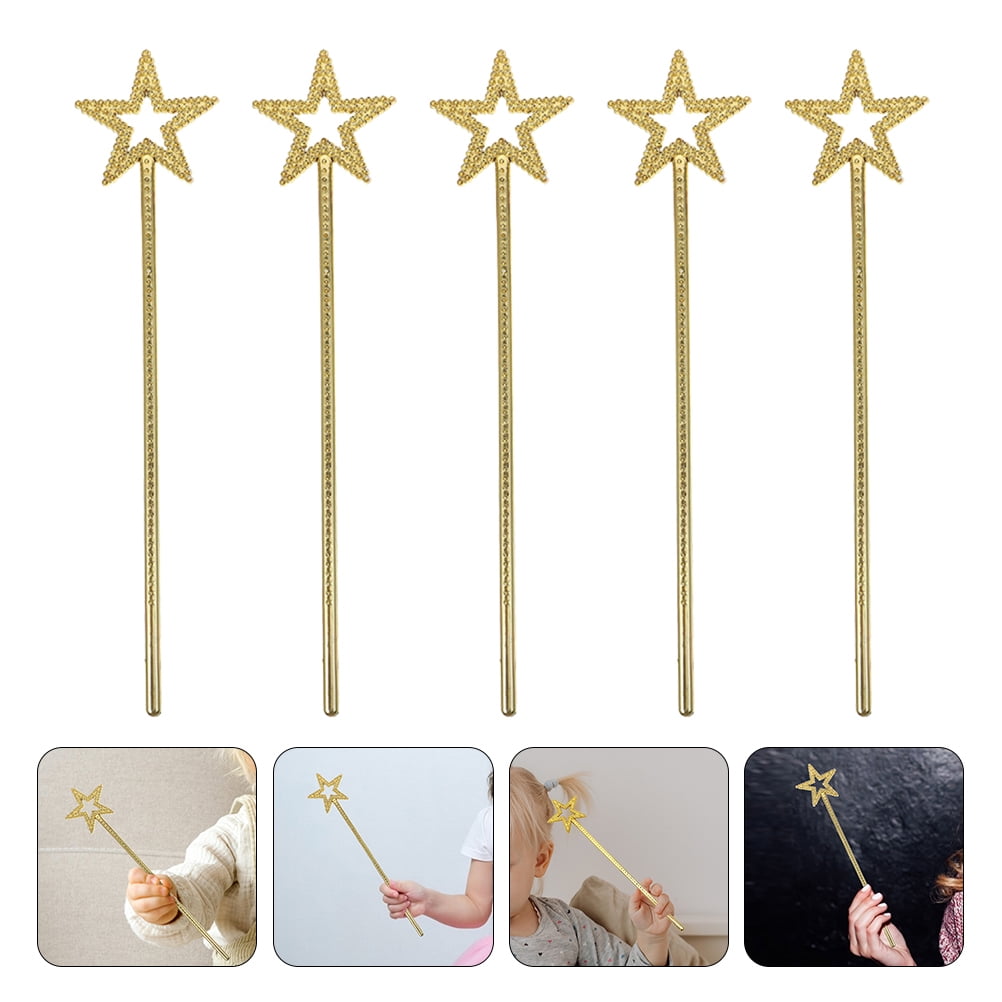 UPGRATOR 8Pcs Kids Wand Toys Golden Star Shaped Fairy Wands for ...