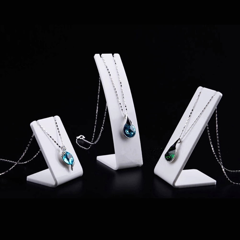 UPGRATOR Acrylic Necklace Display Stand 3Pcs T-Shaped Jewelry Organiser ...
