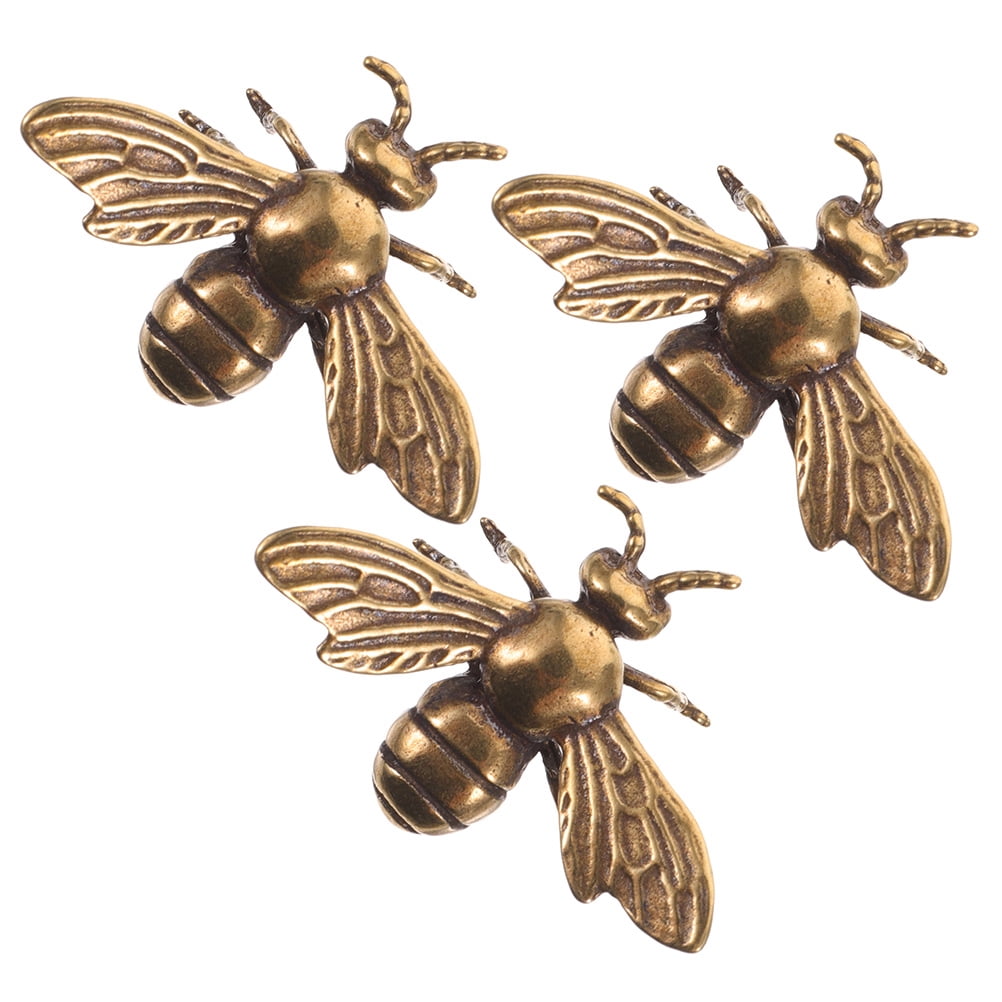 UPGRATOR Bee Statue Golden Brass 3Pcs 1.9x1.3x0.6in - Walmart.com