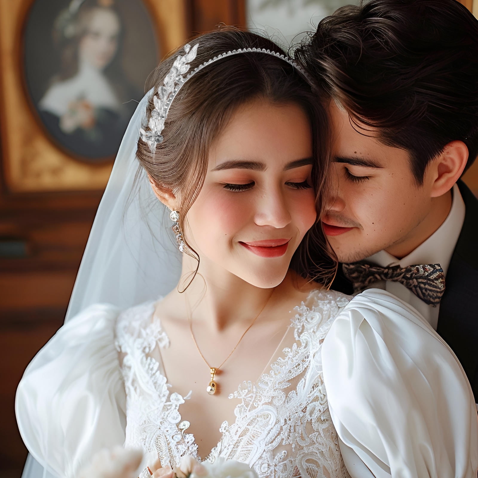 UPGRATOR Bridal Headpiece Rhinestone Leaf Wedding Crown Comfortable ...