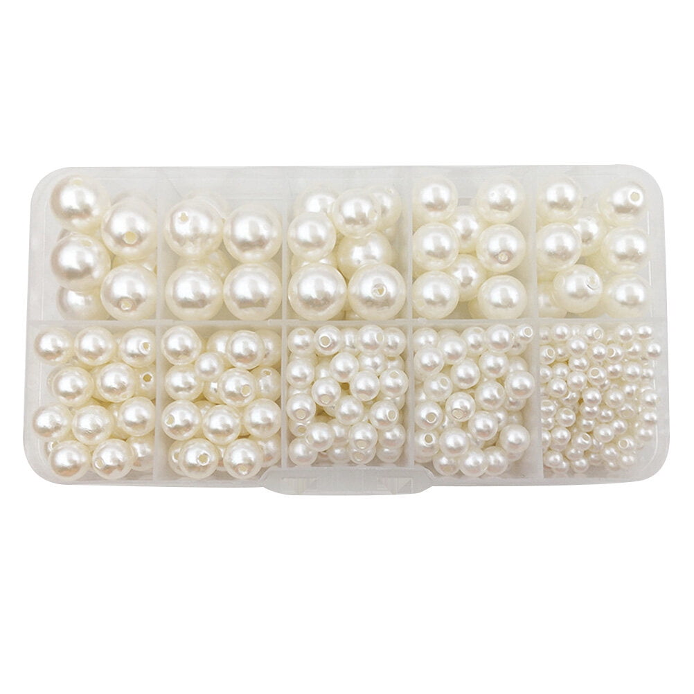 UPGRATOR DIY Pearl Beads Jewelry Making Kit White 440 Pieces Design ...