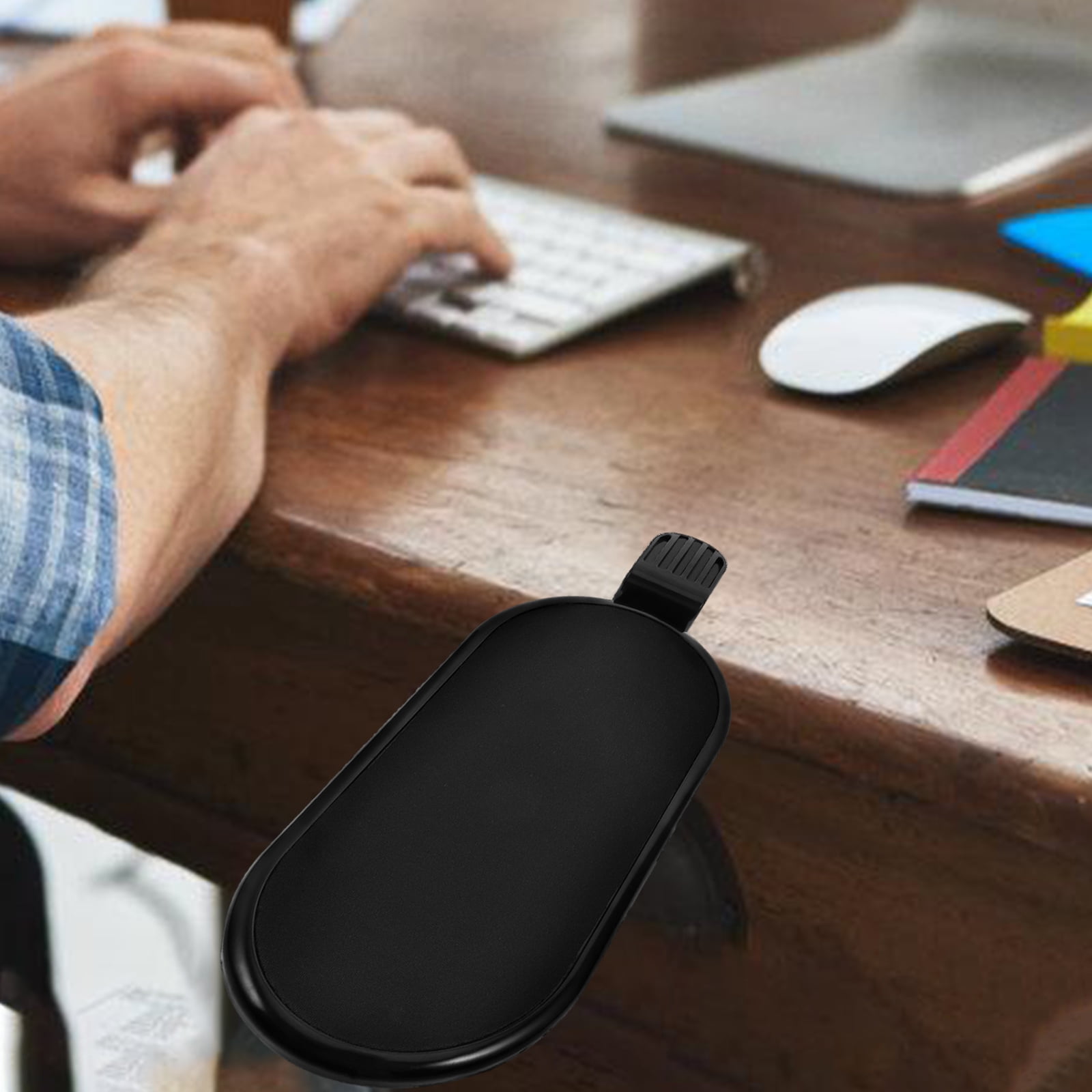 UPGRATOR Ergonomic Square Black Cloth EVA Foldable Rotating Armrest ...