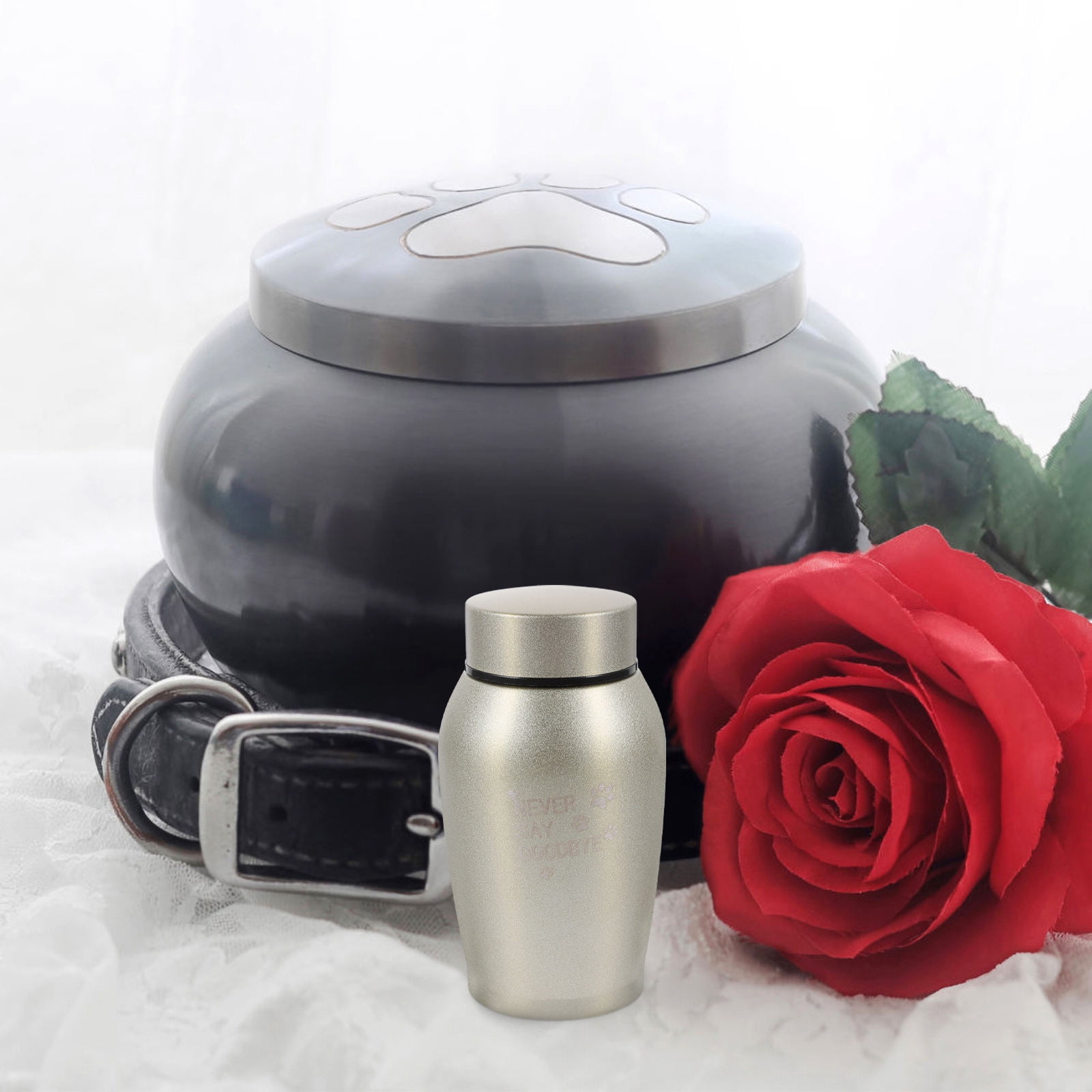 UPGRATOR Golden Small Rectangular Pet Urn 1Set for Ashes Storage in ...