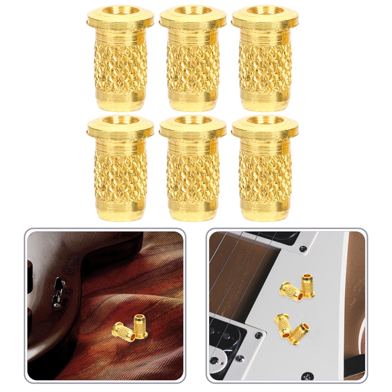 UPGRATOR 6-Pack Metal Guitar String Caps, Golden, 0.28x0.24in Flat ...
