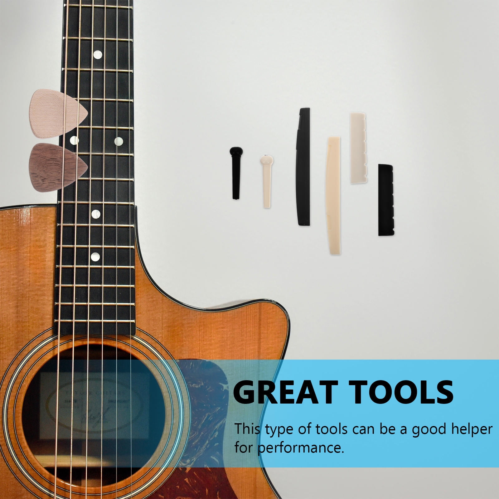 UPGRATOR Guitar Repair Kit 1Set Including Bridge Saddle and Pins ...