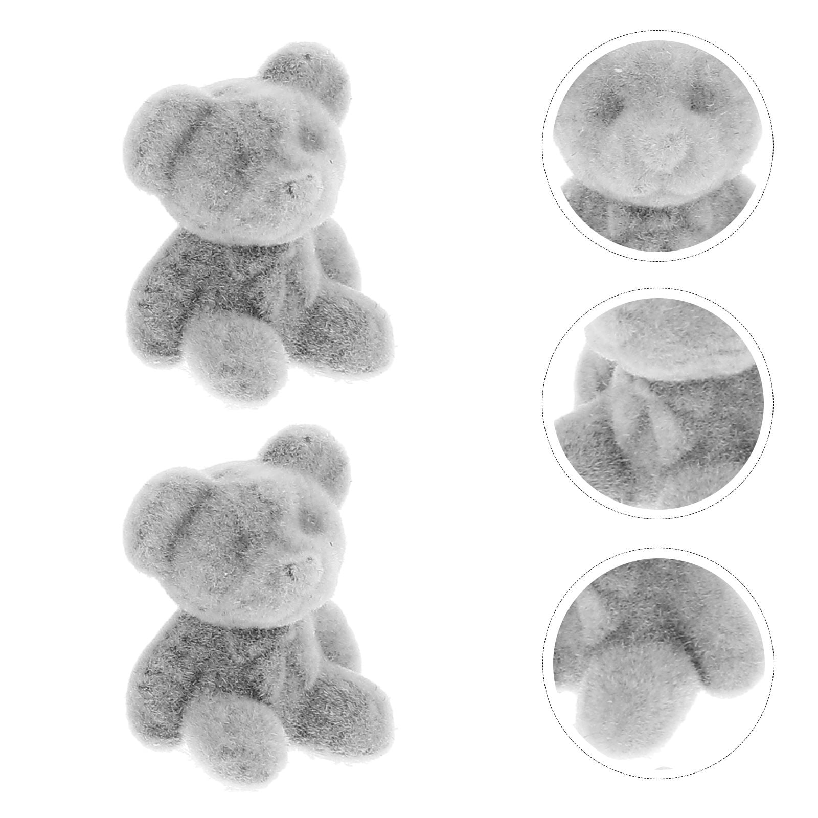 UPGRATOR Mini Flocked Bears 10Pcs Bear Shape Figurines For Wedding ...