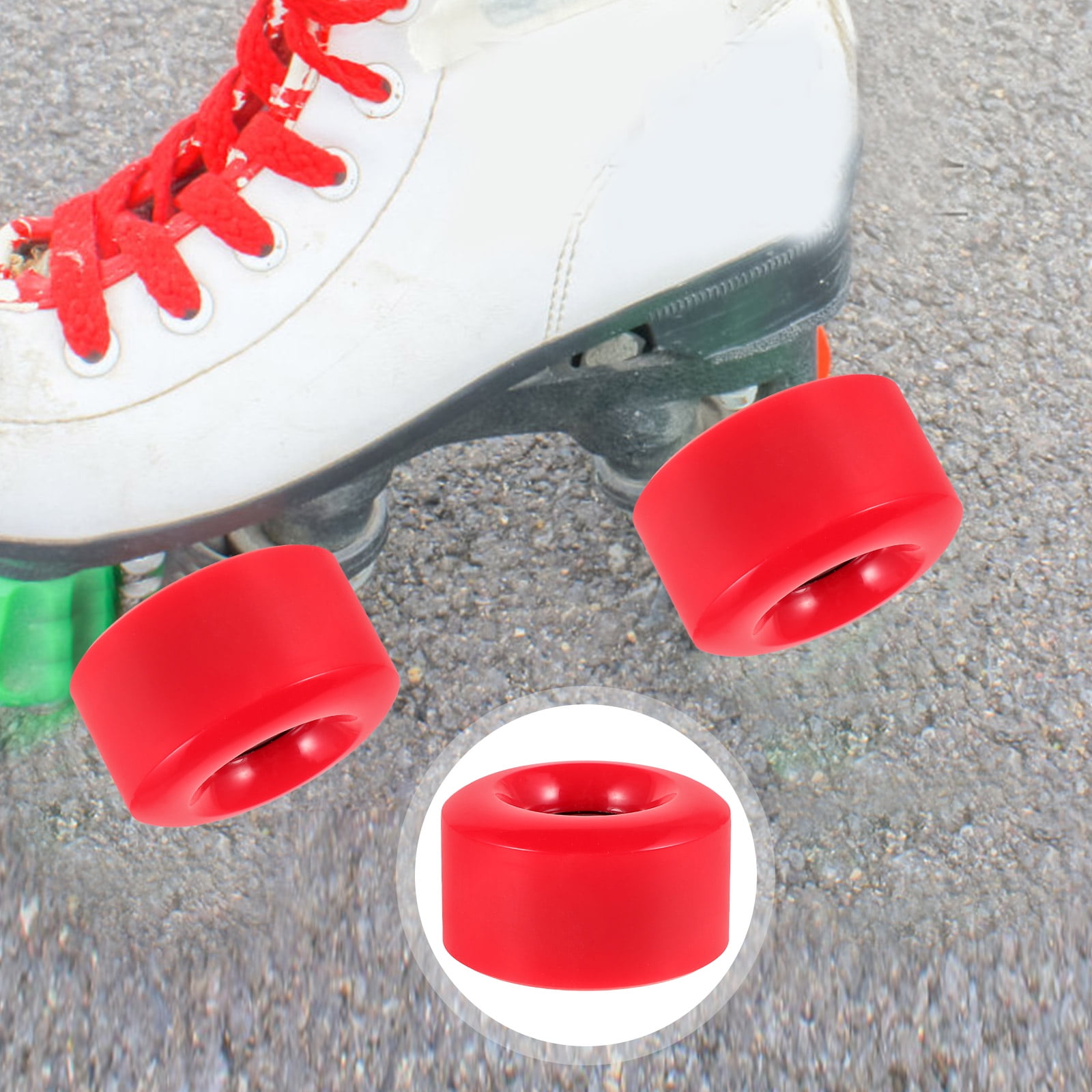UPGRATOR Red 4Pcs Pu Roller Skate Wheels Set For Skating Rink And ...