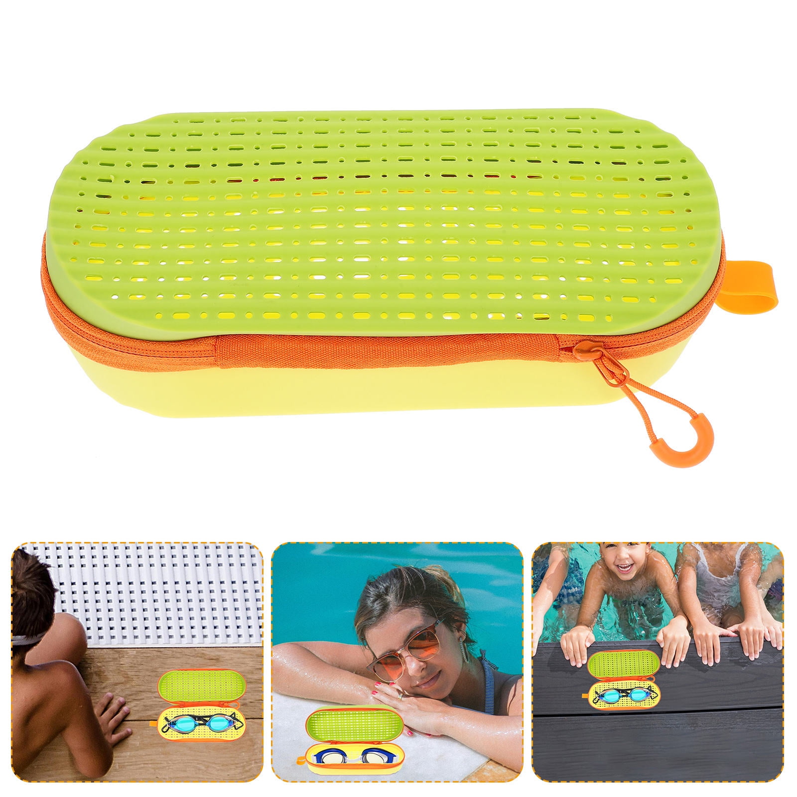 DEEPCRAFF Multi-Color Silicone Swim Goggle Storage Case with Drain Hole ...
