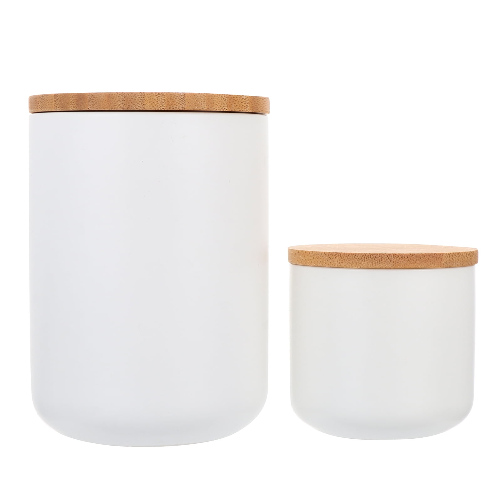 UPGRATOR Small Ceramic Jar With Lid White Kitchen Organization 2Pcs 5 ...