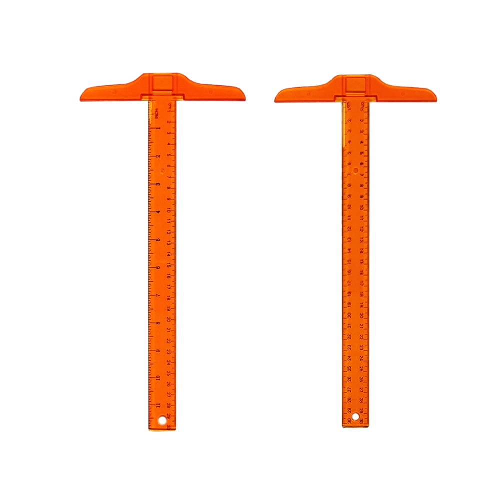 UPGRATOR T Shape Ruler Orange 2Pcs 11.8x5.9x0.08in Plastic - Walmart.com