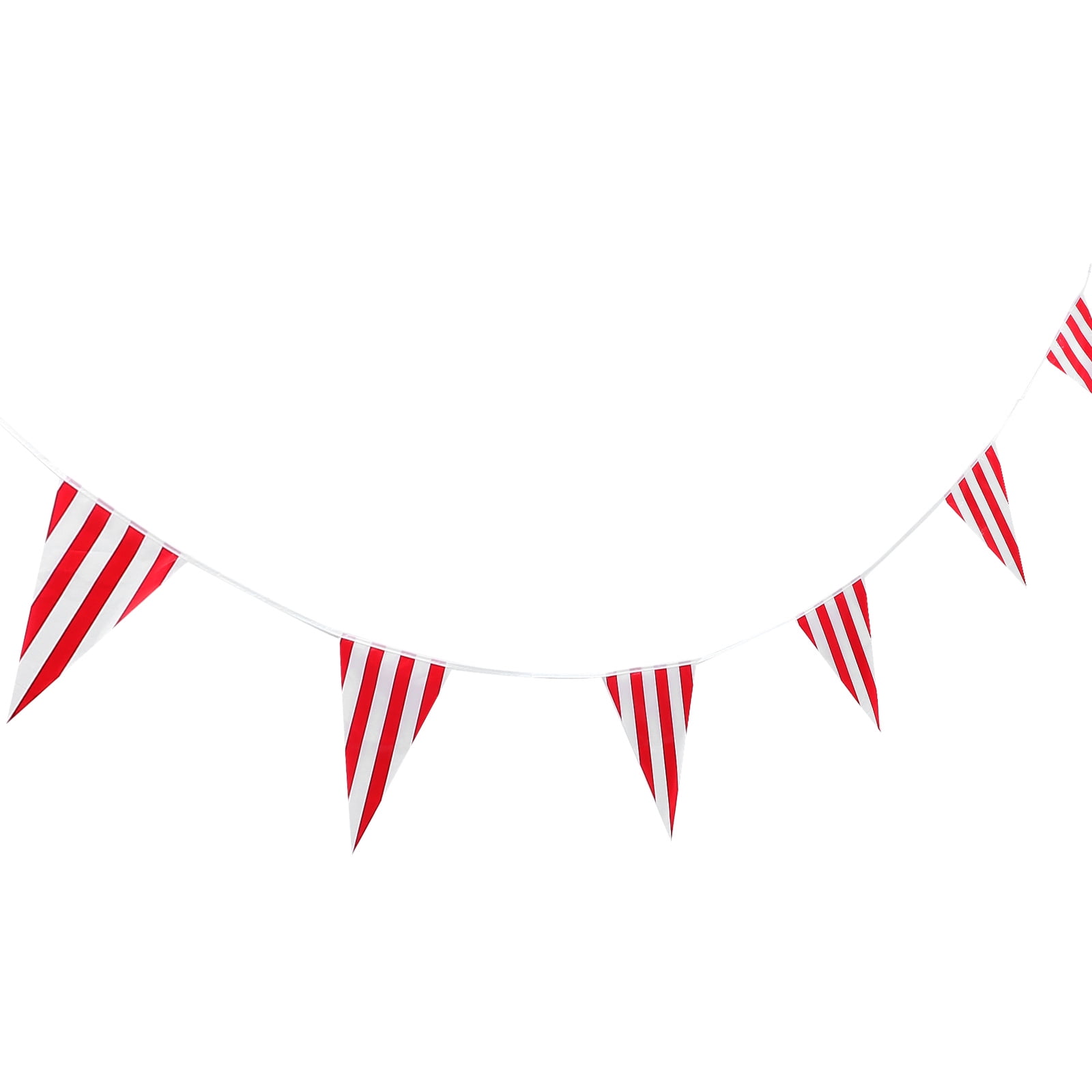 UPGRATOR Triangle Bunting Flag 1 Set Red and White Striped Pe Material ...