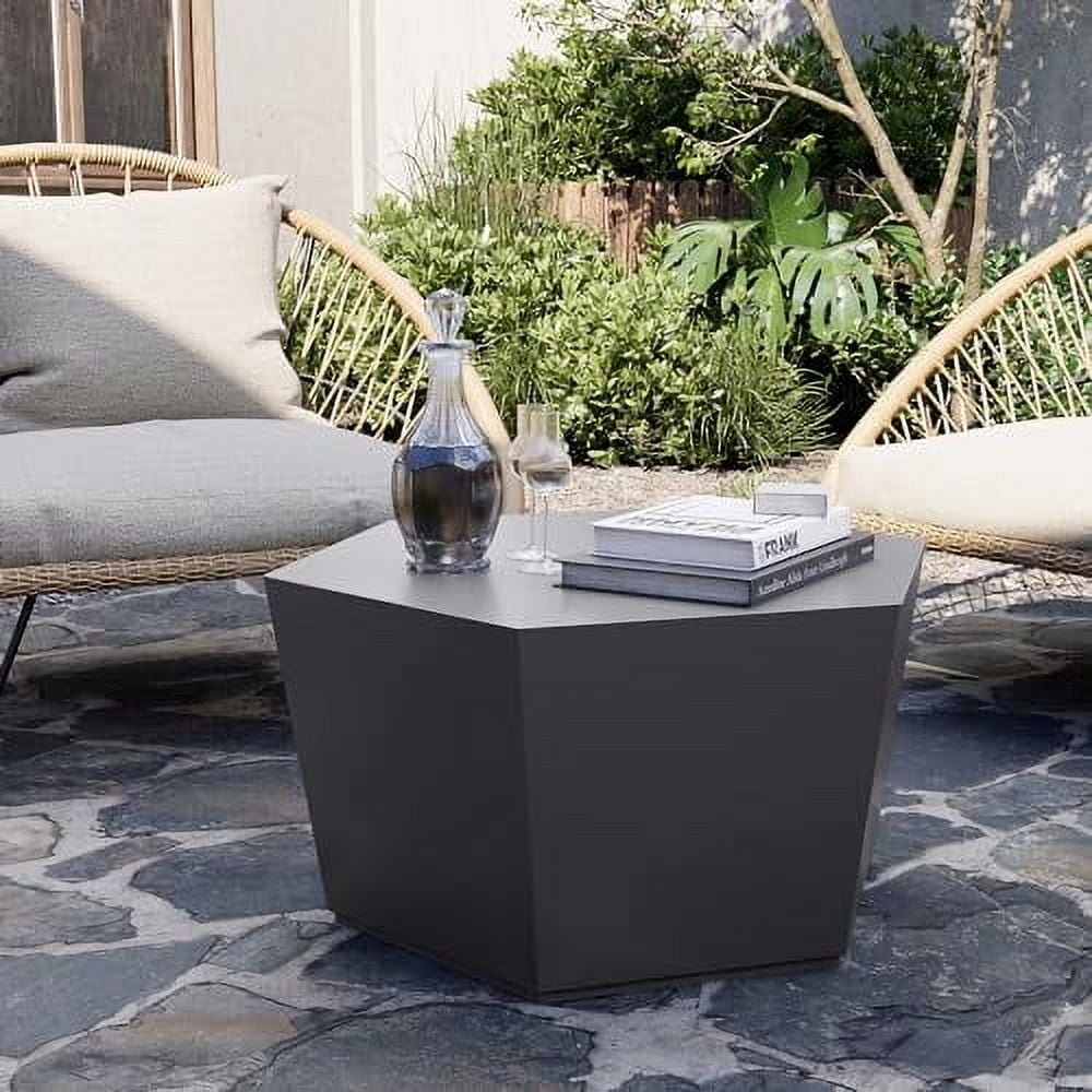 UPHA 28-inch Modern Outdoor Concrete Coffee Table Patio Hexagon Cement ...