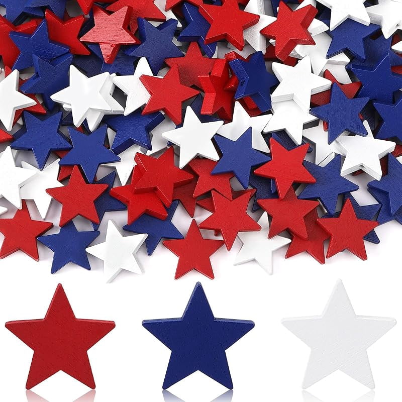 UPINS 300pcs 4th of July Stars Beads Patriotic Red White and Blue ...