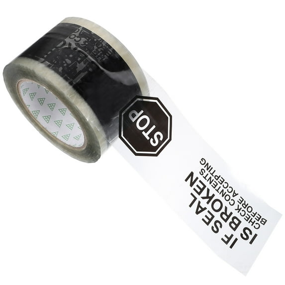 UPKOCH 1 Roll Anti Tamper Tape OPP Transparent With Black Text Safety ...