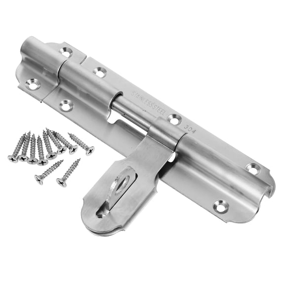 UPKOCH 1Set Stainless Steel Barrel Bolt Lock with Padlock Hole for Home ...