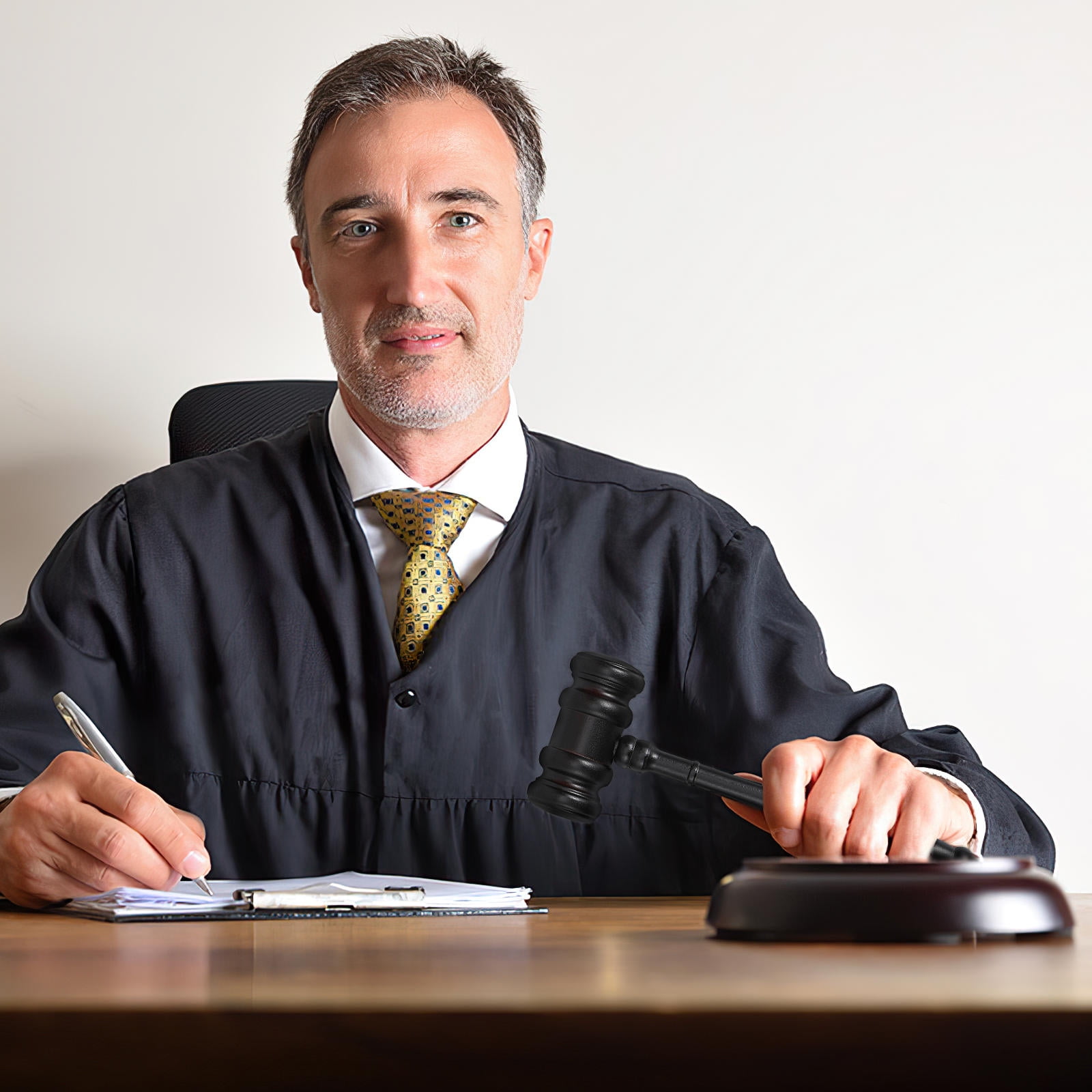 UPKOCH 1 Set Black Wooden Gavel And Block For Courtroom Use Precision ...