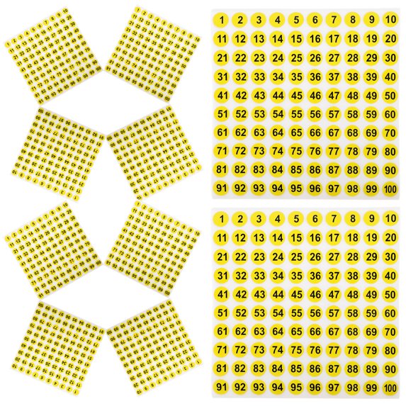 UPKOCH Yellow Waterproof Number Stickers for Office and Home ...