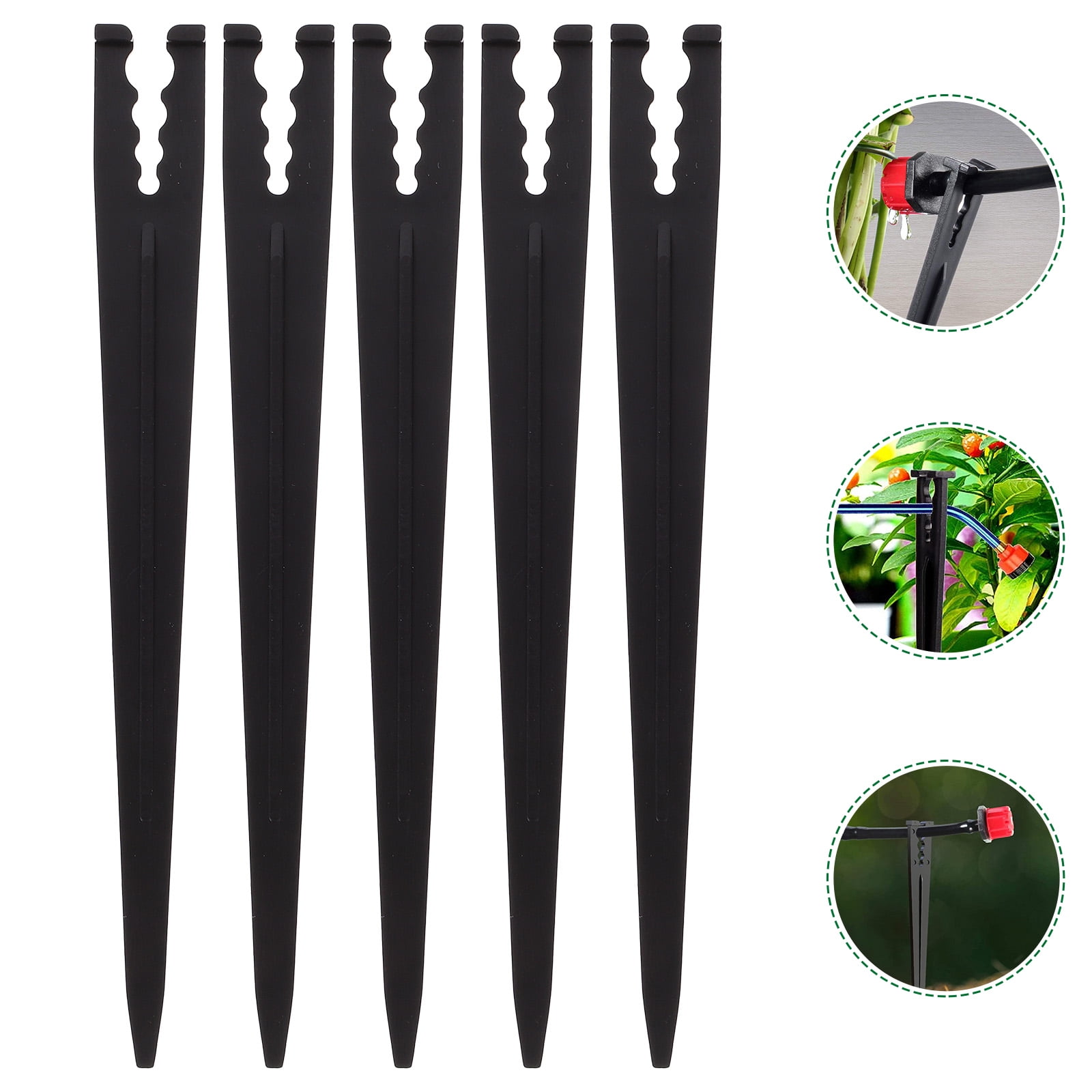 UPKOCH 100PCS Drip Irrigation Tubing Stakes Plastic Black For Gardeners ...