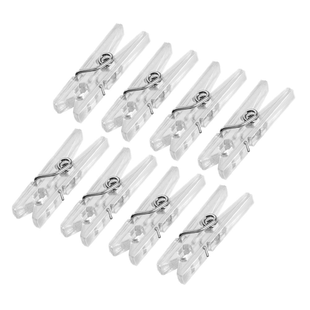 UPKOCH 100Pcs Clear Tiny Clips Plastic Clamps for Bag Sealing Clothes ...