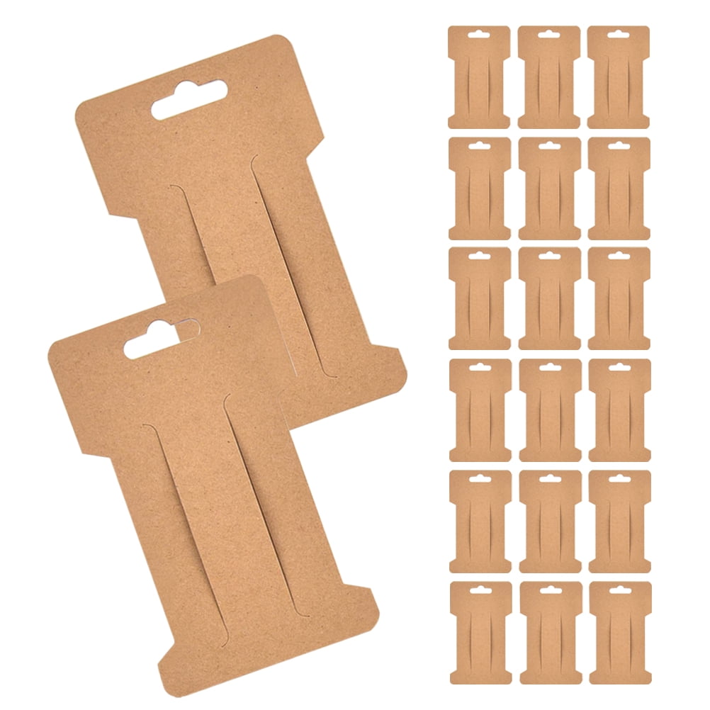 UPKOCH 100Pcs Rectangular Kraft Paper Hair Clip Display Cards for ...