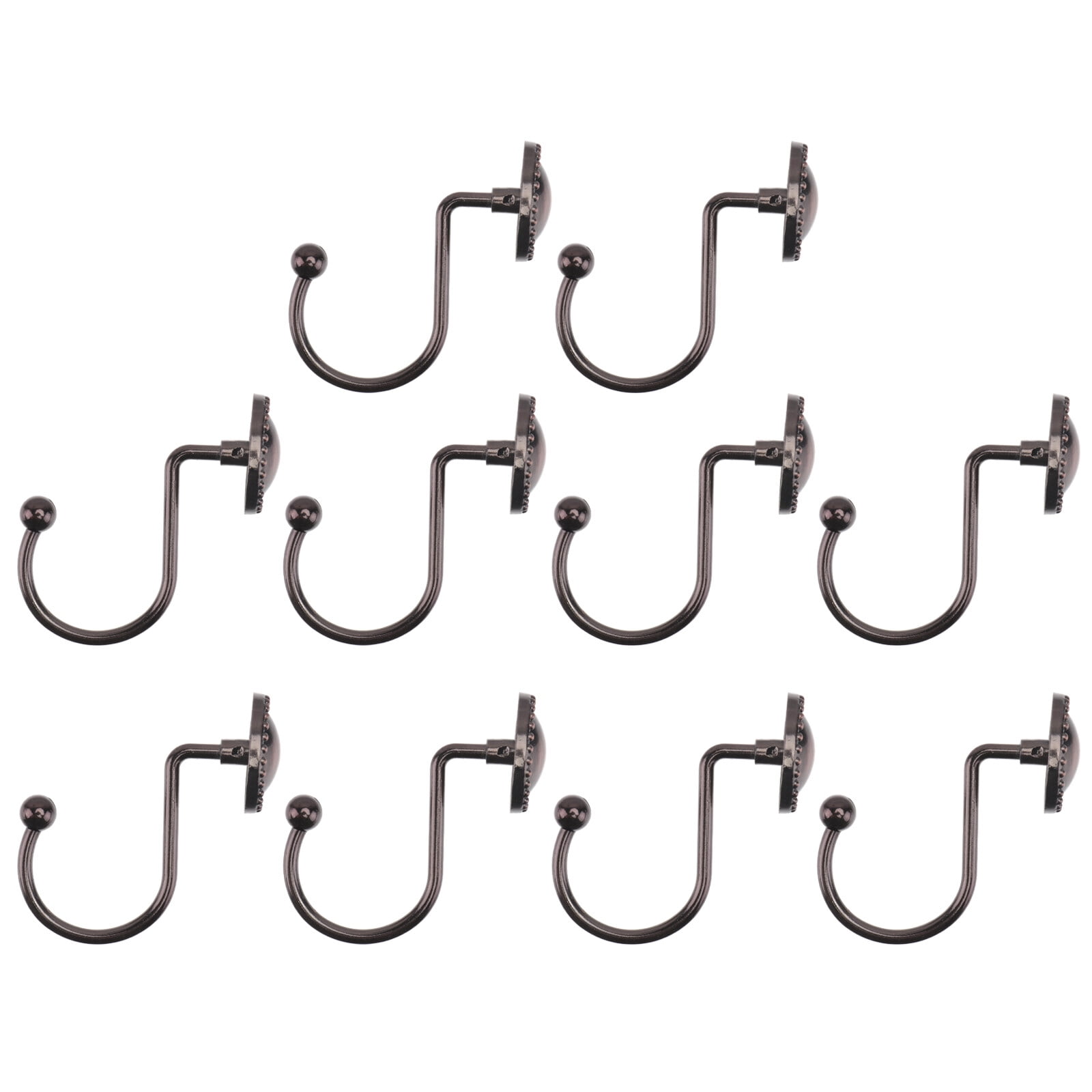 UPKOCH 10PCS Hooks For Shower Curtain Red Zinc Alloy For Easy Bathroom ...