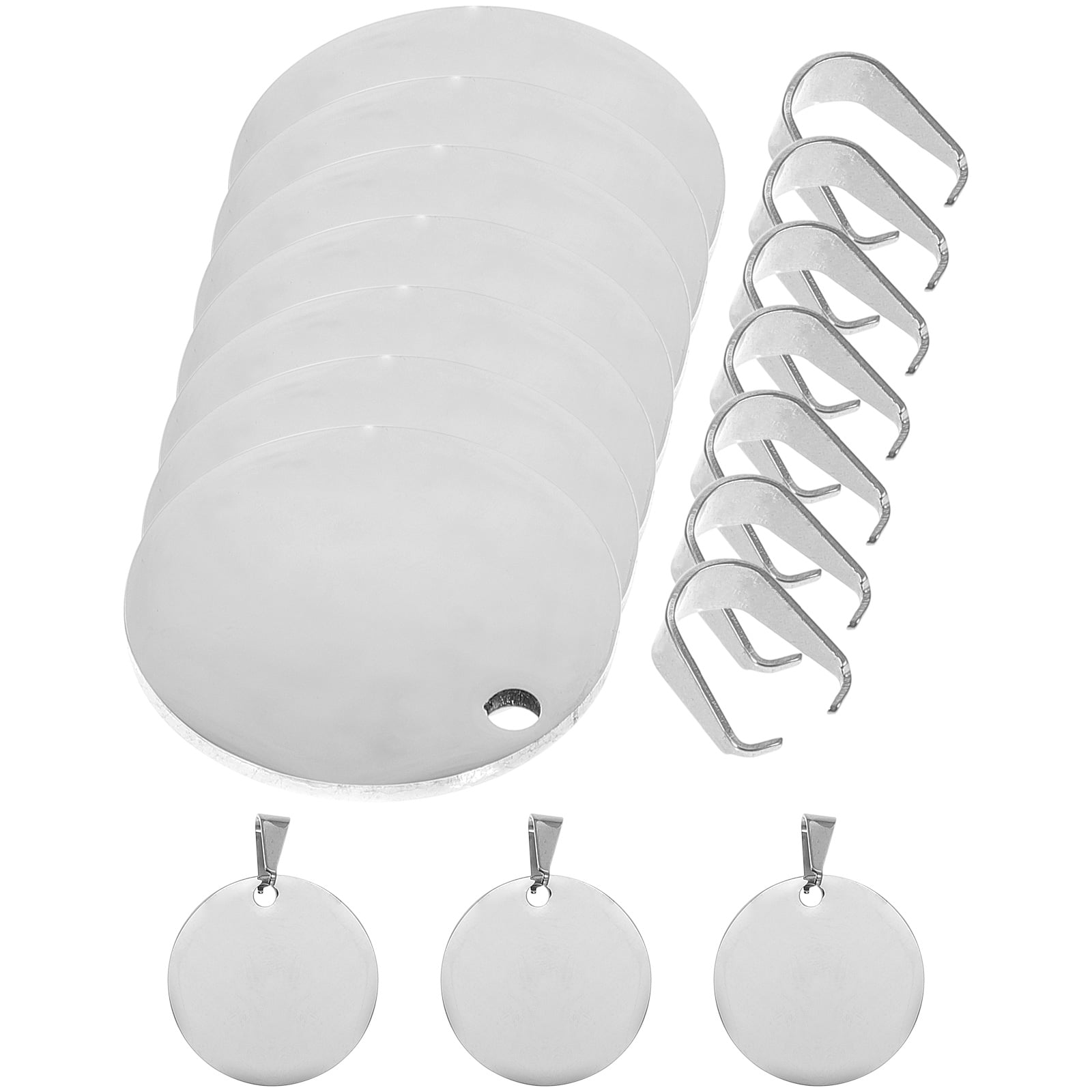 UPKOCH 10Pcs Silver Titanium Steel Metal Dog Tags for Identification ...
