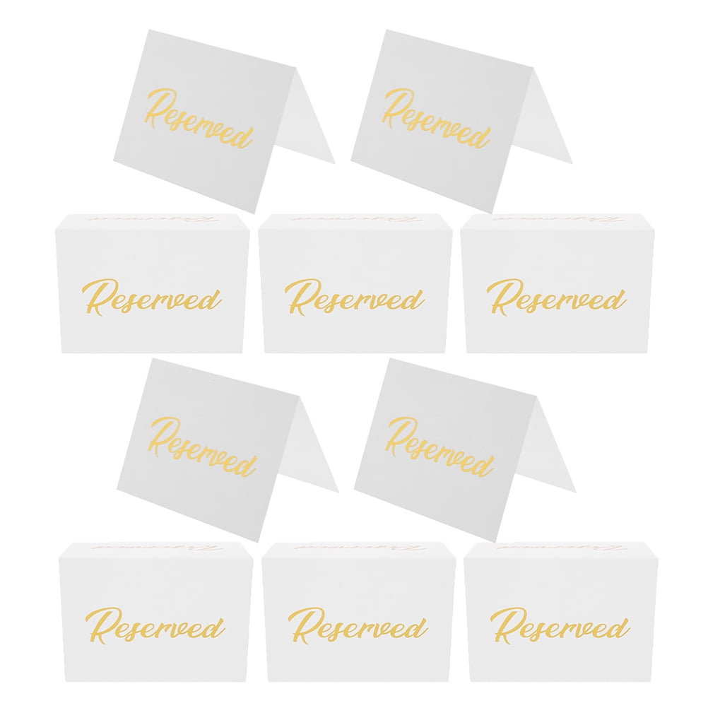 UPKOCH 10pcs Reserved Table Cards Paper With Gold Foil For Elegant ...