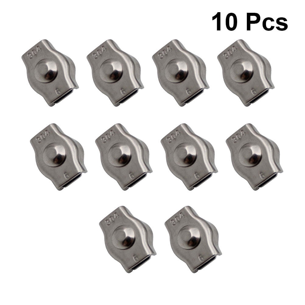 UPKOCH 10pcs Stainless Steel Wire Clip Head Steel Wire Rope Clamp For ...