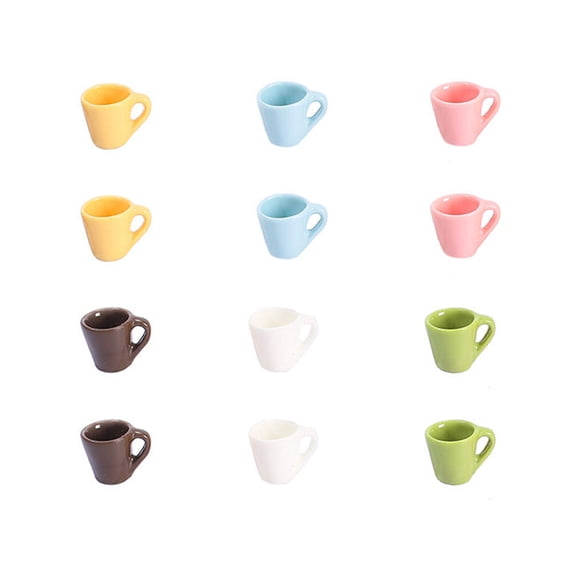 UPKOCH 12Pcs Mini Coffe Cup Realistic Design Mini Cup Model for Mini ...