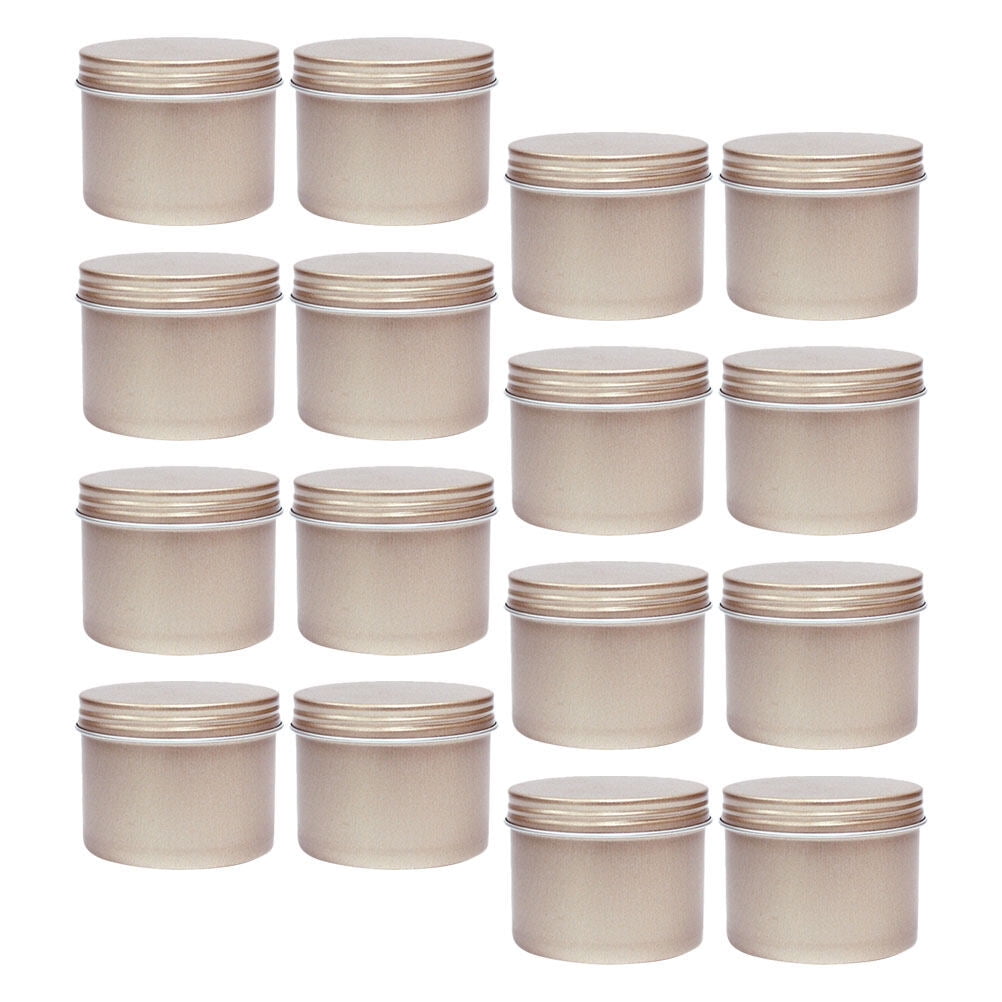 UPKOCH 16Pack Aluminum Cans Golden Small Tin Box Round Design for ...