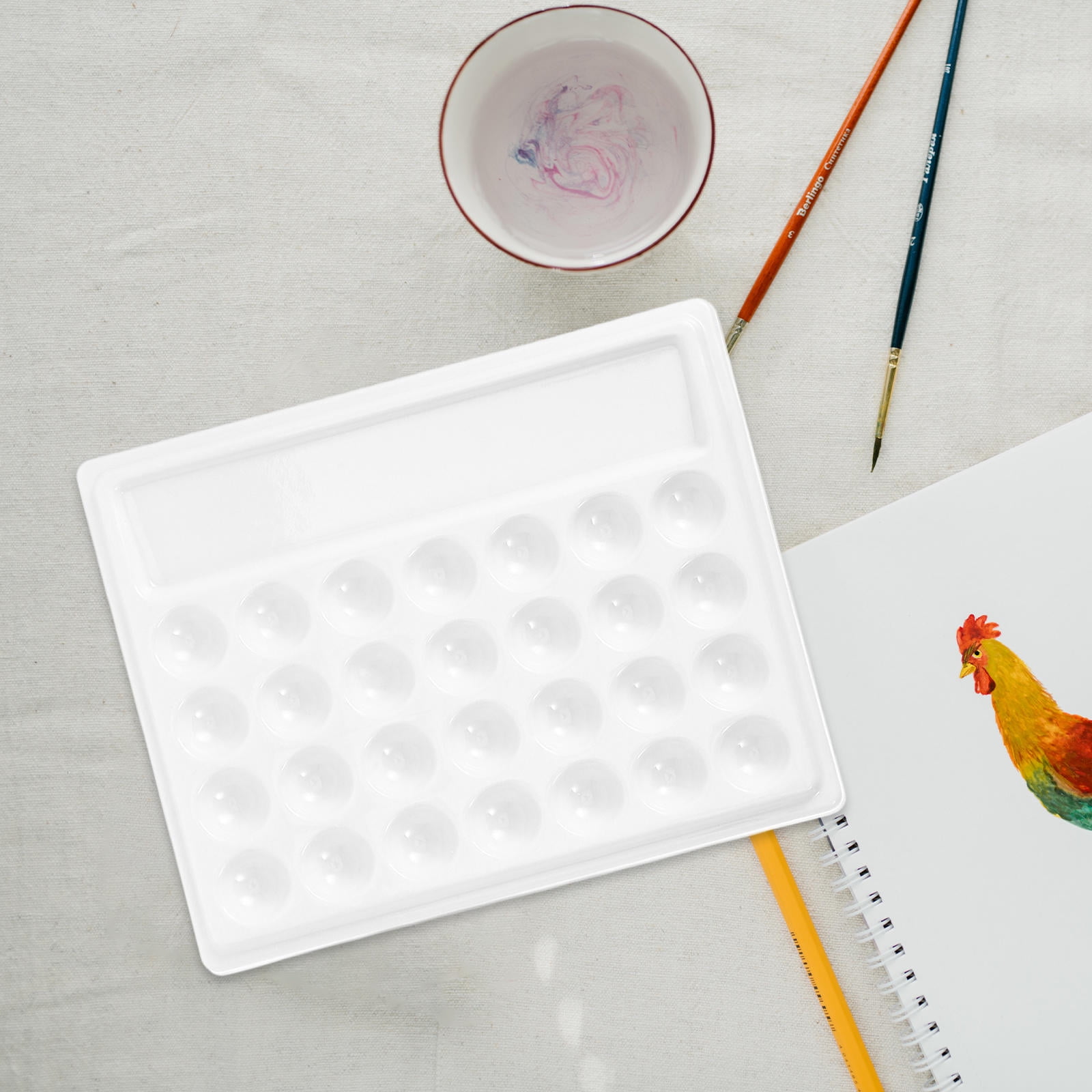 UPKOCH 1Pc Paint Mixing Palette For Oil Painting Students White Plastic ...