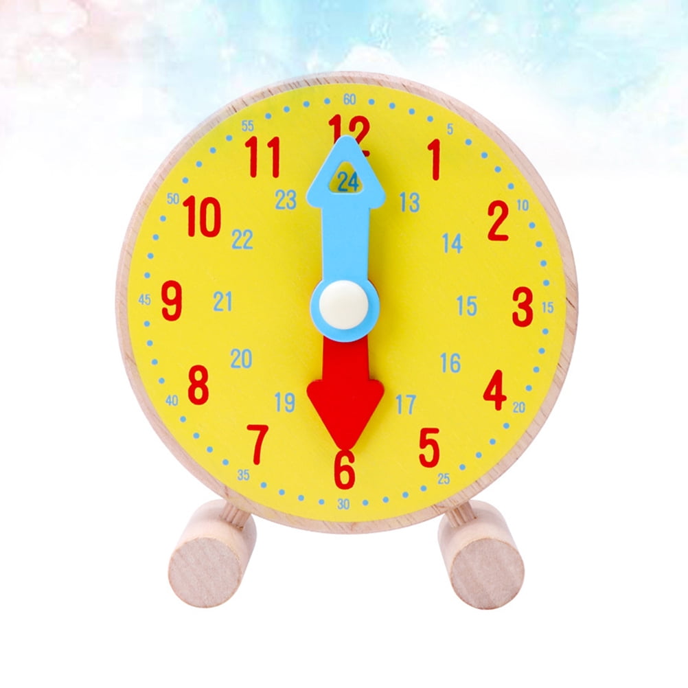 UPKOCH 1Pcs Clock for Kids Bedroom Wood Shape for Telling Time Teaching ...