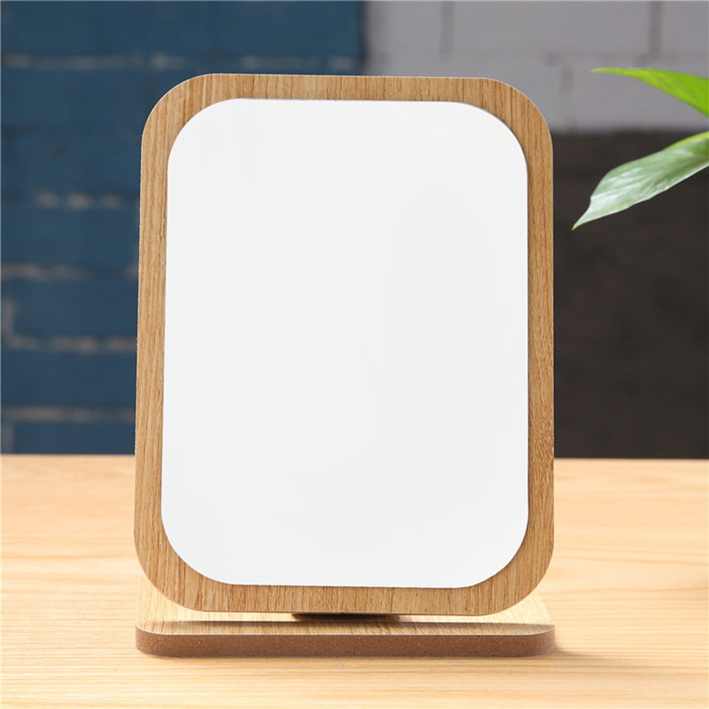 UPKOCH 1Pcs Retro Folding Desktop Mirror Bamboo Material Clear ...