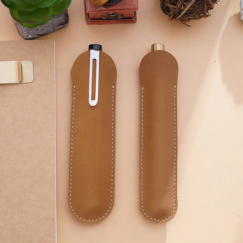 UPKOCH 1Pcs Slim Leather Pen Case for Pen Enthusiasts Small Rectangular ...